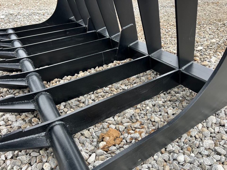 72" Heavy Duty Root Rake Grapple Bucket Attachment Fits Skid Steer ...