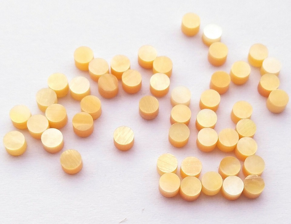 50PCS Shell Pearl Golden Yellow Inlay 5mm Dots Guitar Fingerboard ...