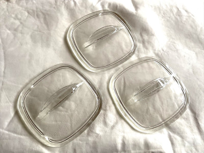 Lot of 3 Vintage Pyrex Square Glass Lid Fin Handle RARE CORNING ...