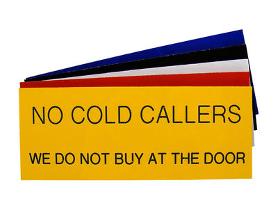 Engraved Plaque No Cold Callers Door Sign 125mm x 50mm | eBay UK