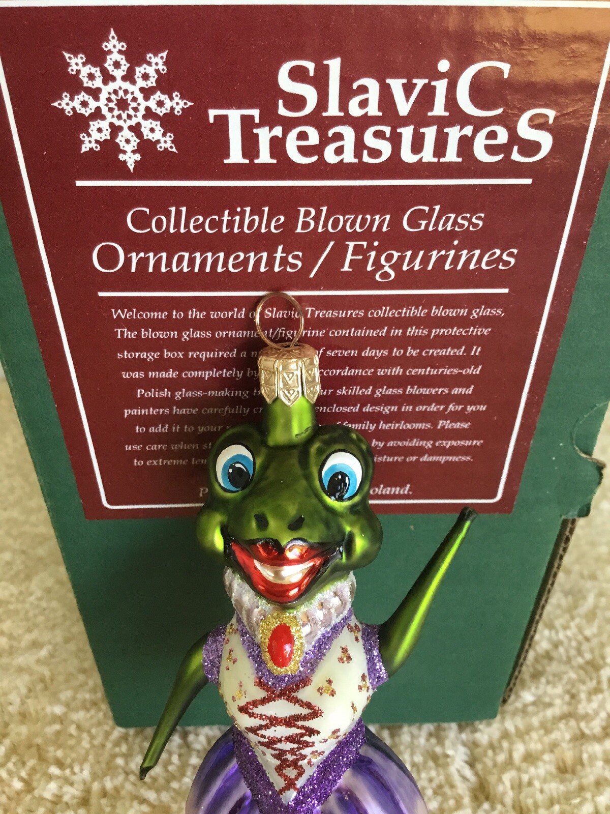 "Mrs. Happy Hopper" 6.5" SLAVIC TREASURES 147-E-FB HandBlown ornament ...