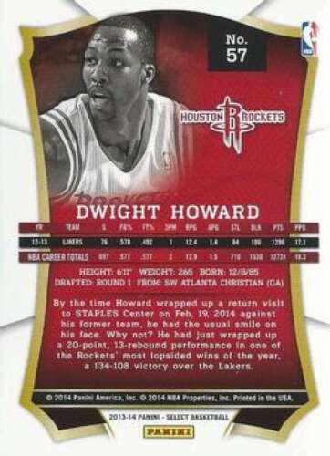 2013-14 Panini Select #57 Dwight Howard Rockets NM-MT | eBay