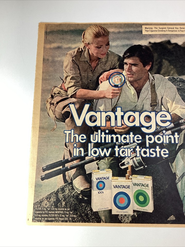 Vantage Cigarettes Print Ad 1980 Atlanta AJC Pretty Woman Blonde ...