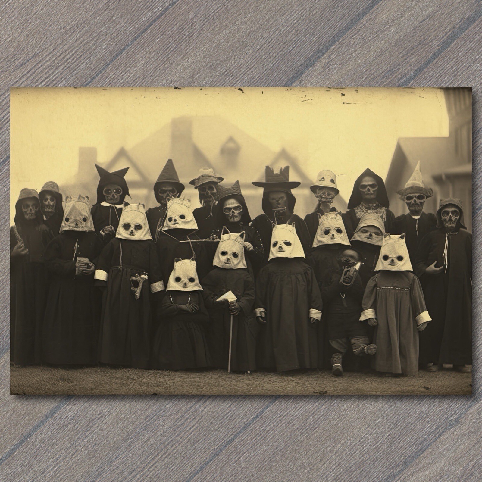 POSTCARD Weird Scary Vintage Family Halloween Cult Unusual Mask | eBay