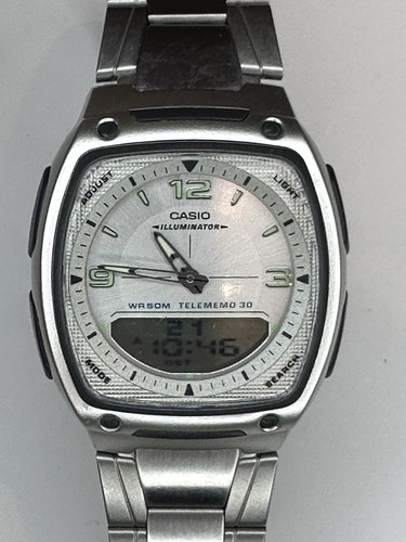 Casio Illuminator AW-81 Men's Stainless Steel Analog Digital Quartz ...