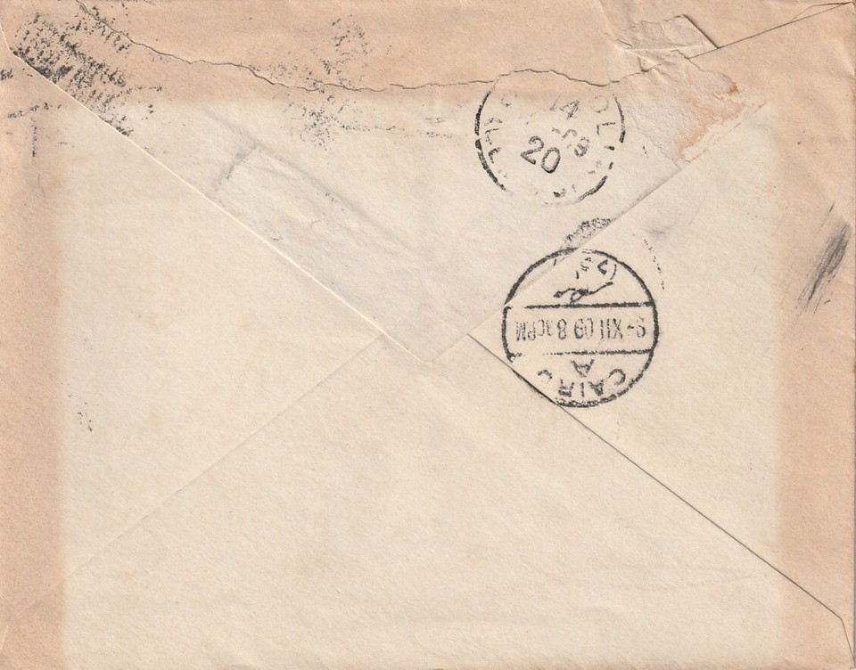EGYPT: Postal stationery envelope Ahram to Italy 1920, arr.canc. | eBay