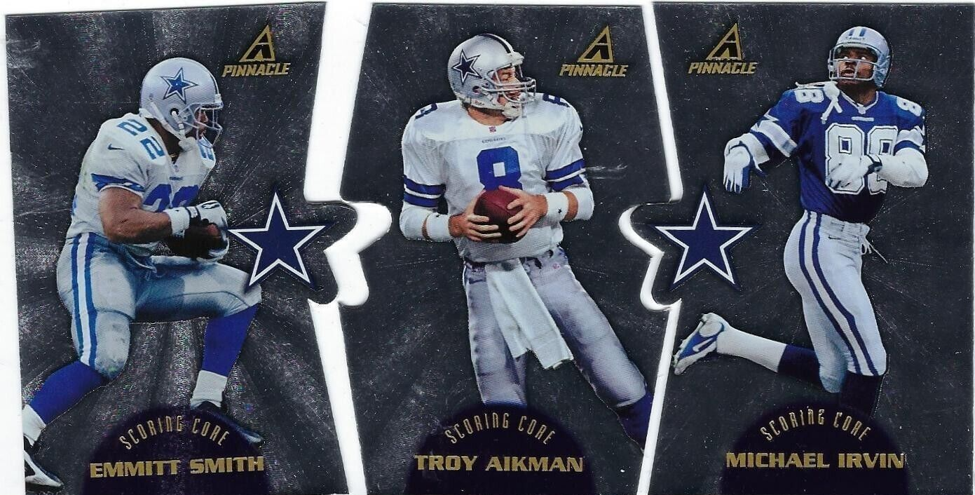 1997 PINNACLE SCORING CORE PROMO SET MICHAEL IRVIN AIKMAN TROY EMMITT SMITH | eBay