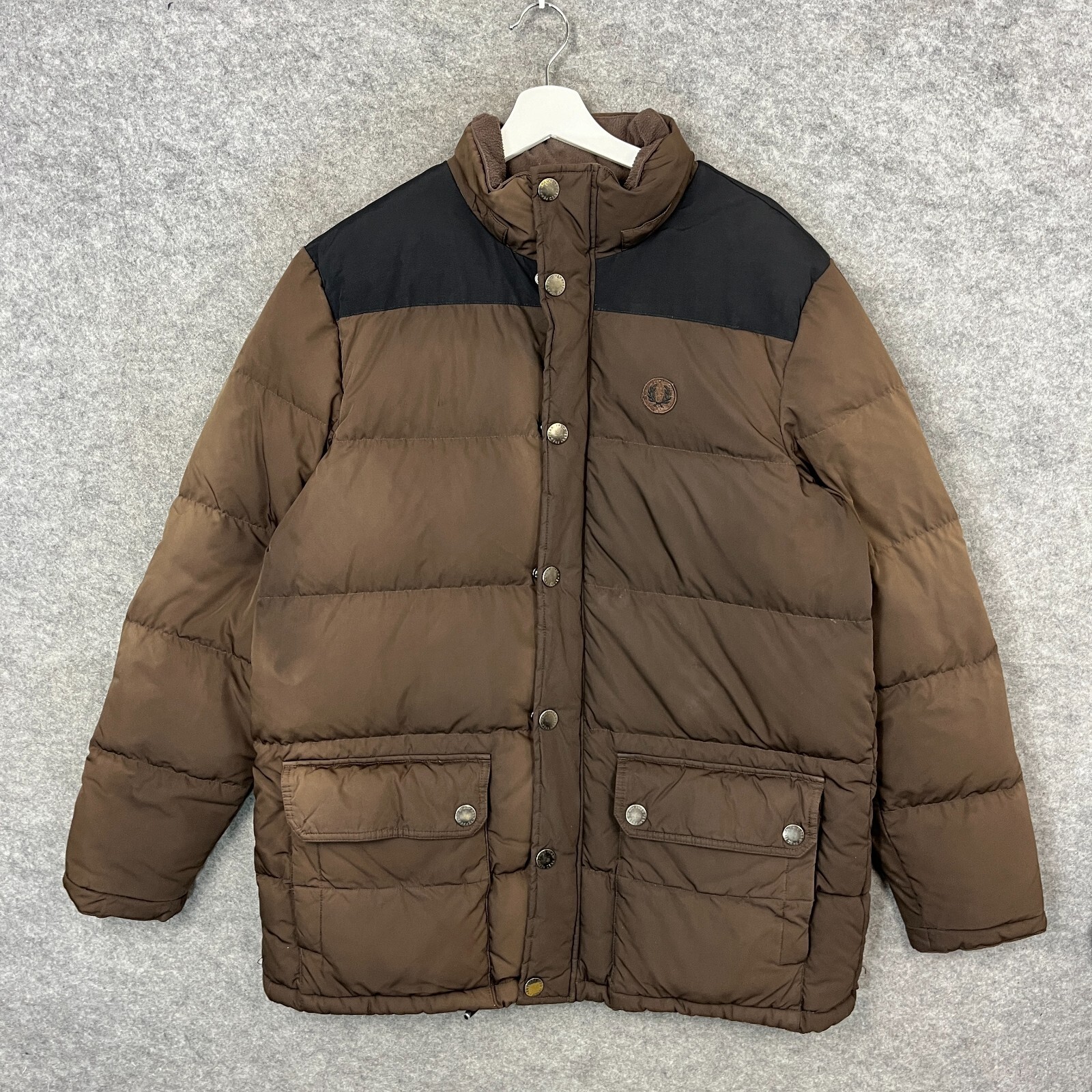 Fred Perry Jacket Mens Large Brown Down Fill Insulate… - Gem