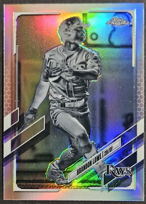 2021 Topps Chrome Negative Refractor #218 Brandon Lowe Tampa Bay Rays ...