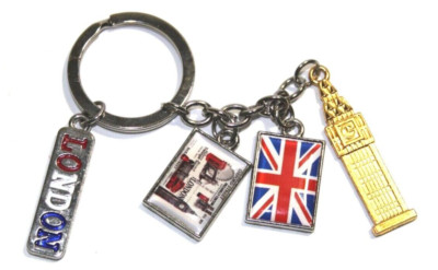 London Flag Big Ben England 4 Flat Metal Charms Key Chain Keyring ...