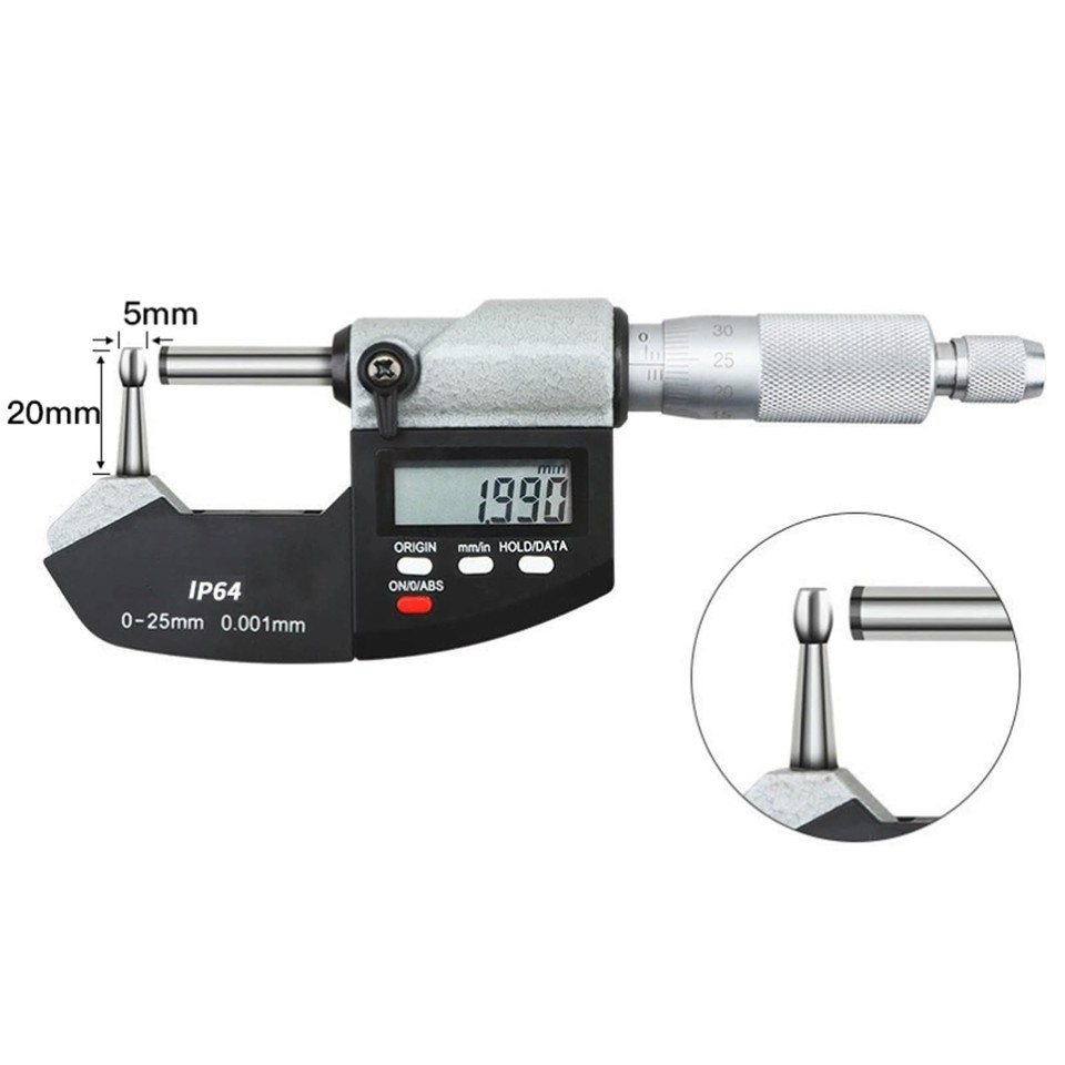 Reloading Micrometer Tube Ball Spherical Anvil Digital Electronic ...