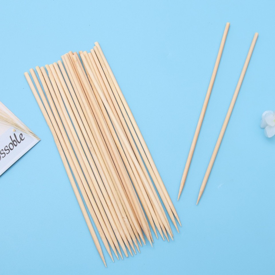 180 Pcs 15x0.3cm Disposable Bamboo Paddle Picks Bamboo BBQ Appetizer ...