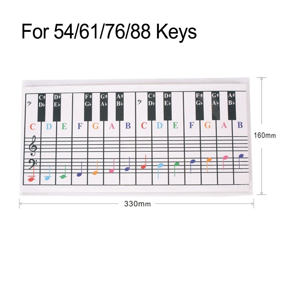 54 61 76 88 Keys Piano And Keyboard Note Chart Chord Chart For ...