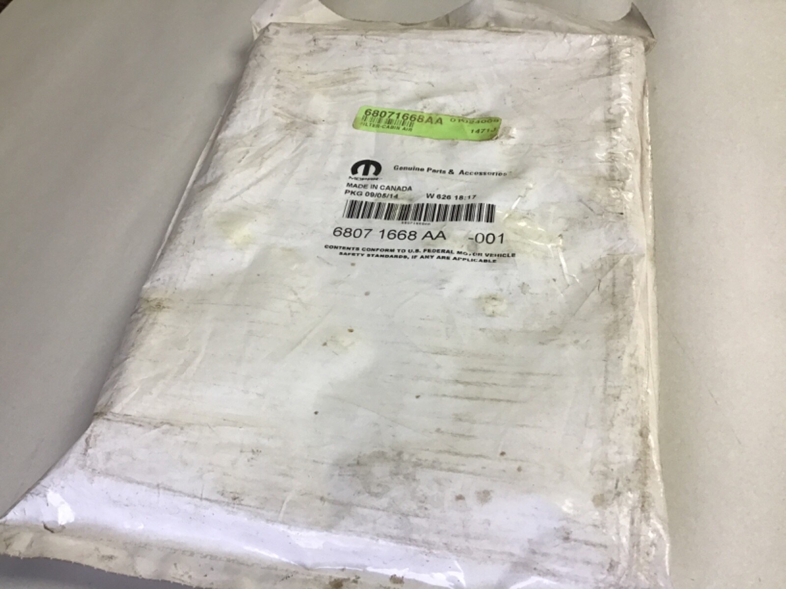 Mopar 6807 1668AA Cabin Air Filter | eBay