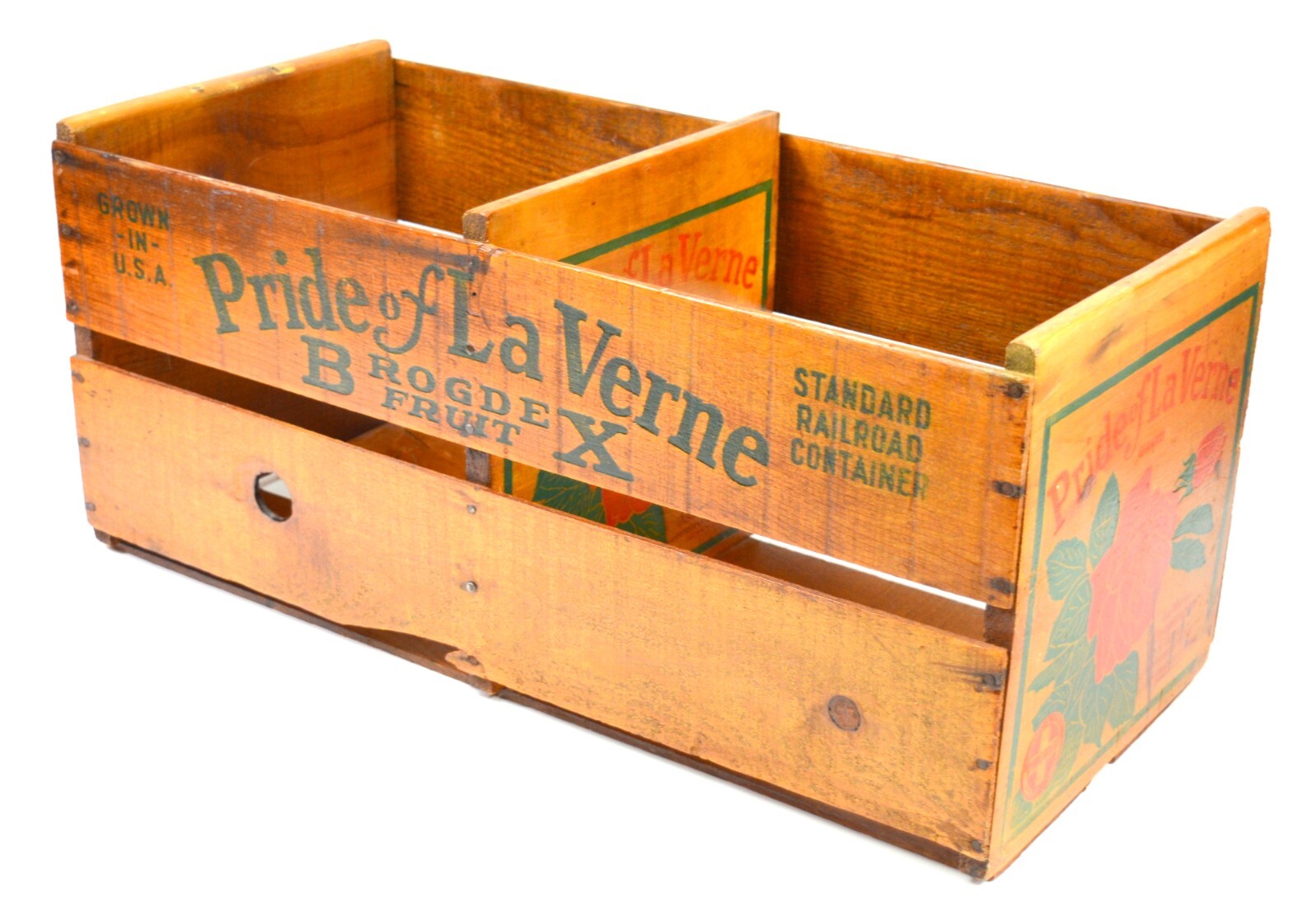 Antique Wood Impressed BROGDEX FRUIT Pride of La Verne Railroad ...