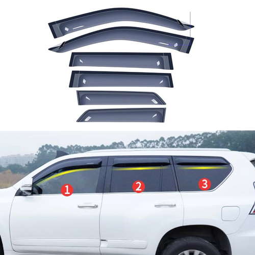 6Pcs Window Visor Vent Shades Sun Rain Guard Fit For Lexus GX460 2010 ...