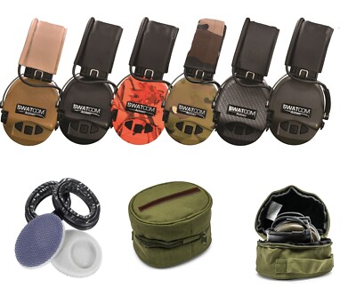 Swatcom Active8 Water Resistant Electronic Ear Defenders, carry bag ...