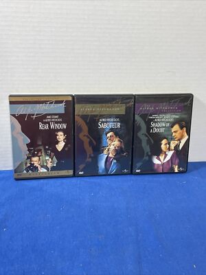 Collectors Edition Alfred Hitchcock DVD Lot Rear Window Saboteur Shadow ...