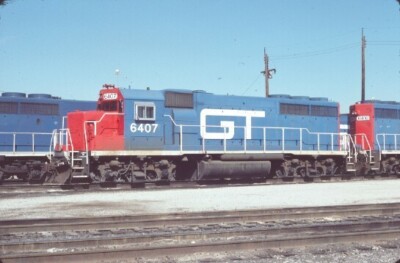 GTW 6407 GP-40 CICERO IL (GRAND TRUN WESTERN) ORIGINAL SLIDE 10-06-92 ...