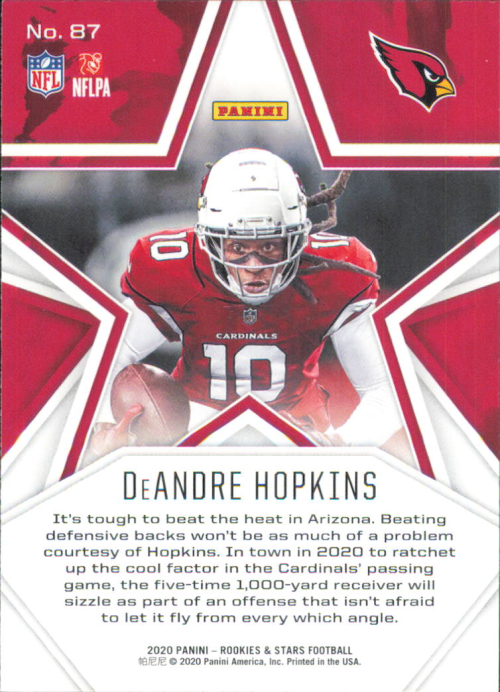 2020 Rookies and Stars #87 DeAndre Hopkins Arizona Cardinals NFL ...