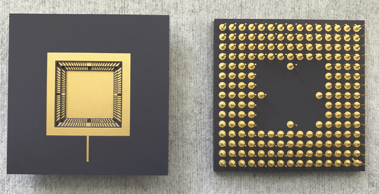 Chip carrier, ceramic PGA, wirebondable, dual row, 2 tier, 180 pin | eBay