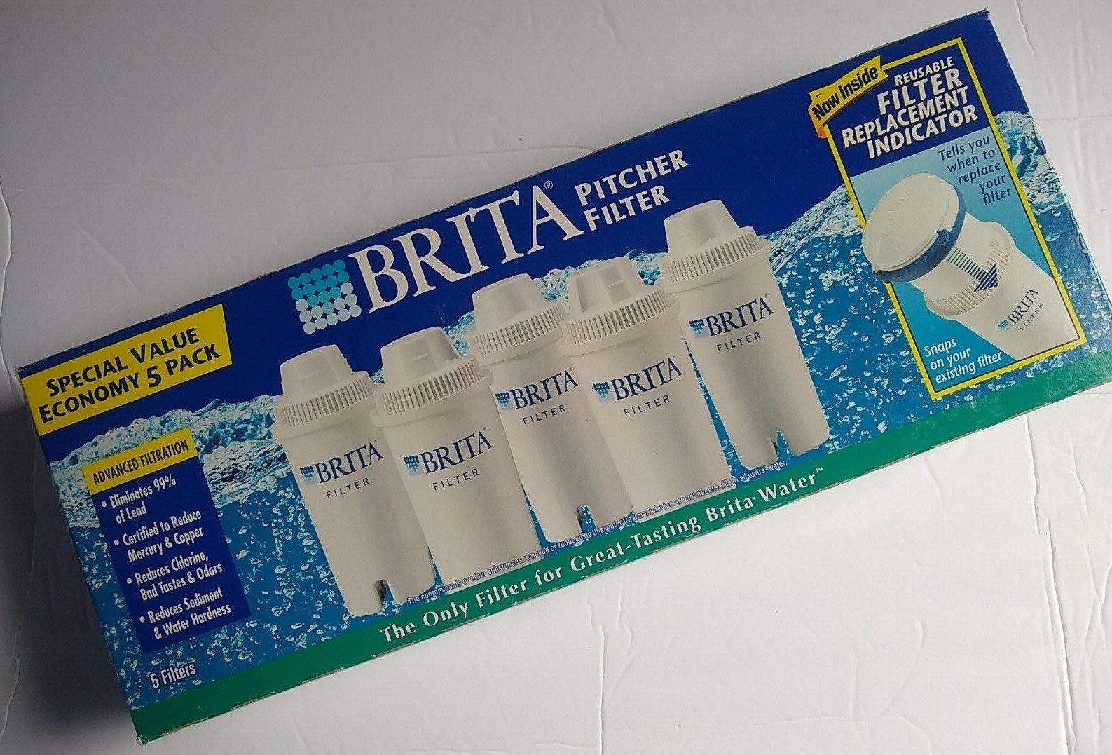 Brita Pitcher Filters (1) 5-Pack W/Reusable Replacement Indicator ...