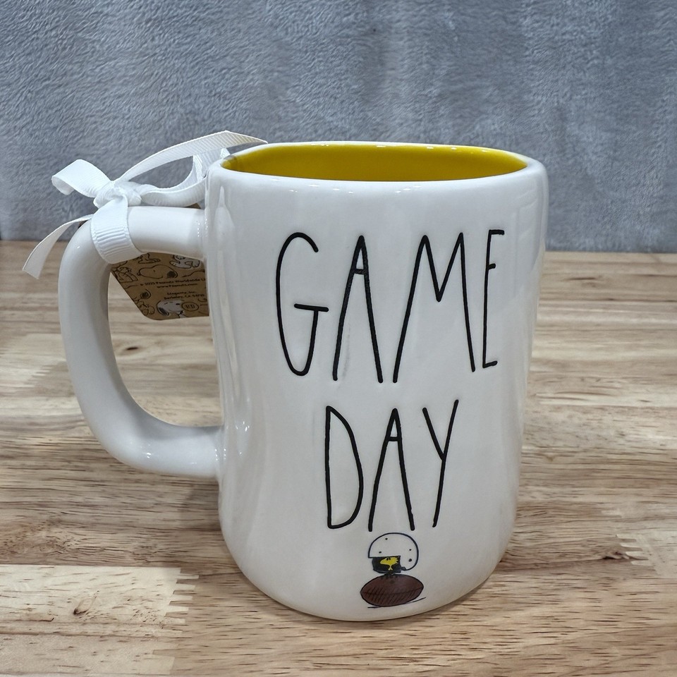 Rae Dunn Snoopy Game Day Coffee Mug Peanuts Football Double Sided ...