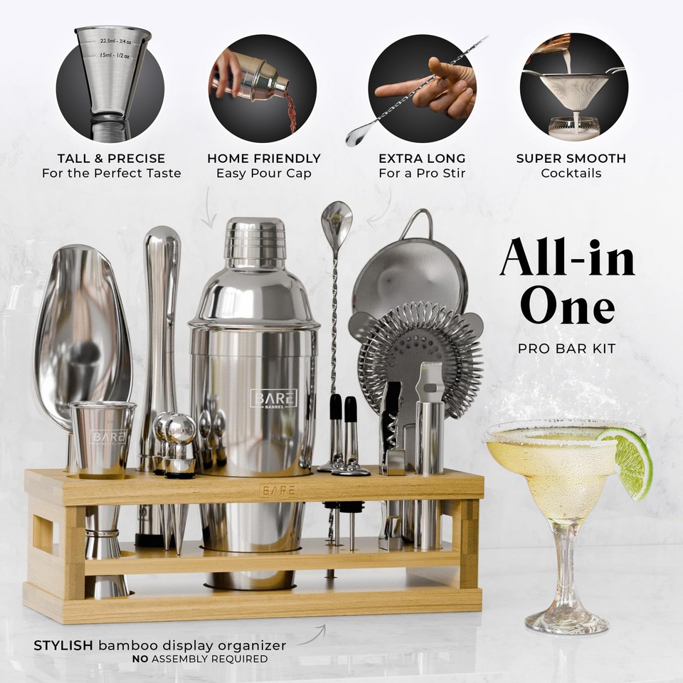 ® Mixology Bartender Kit Bar Set | 16-Piece Cocktail Shaker Set ...