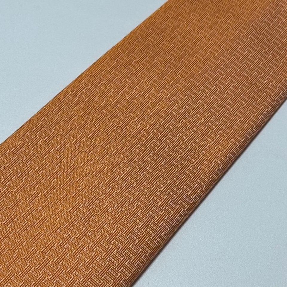 HERMES H Logo One Point Orange Tie 068211 | eBay UK