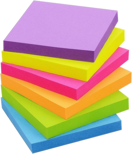 Sticky Notes 3X3 Inch Bright Colors Self-Stick Pads 6 Pads/Pack 100 ...