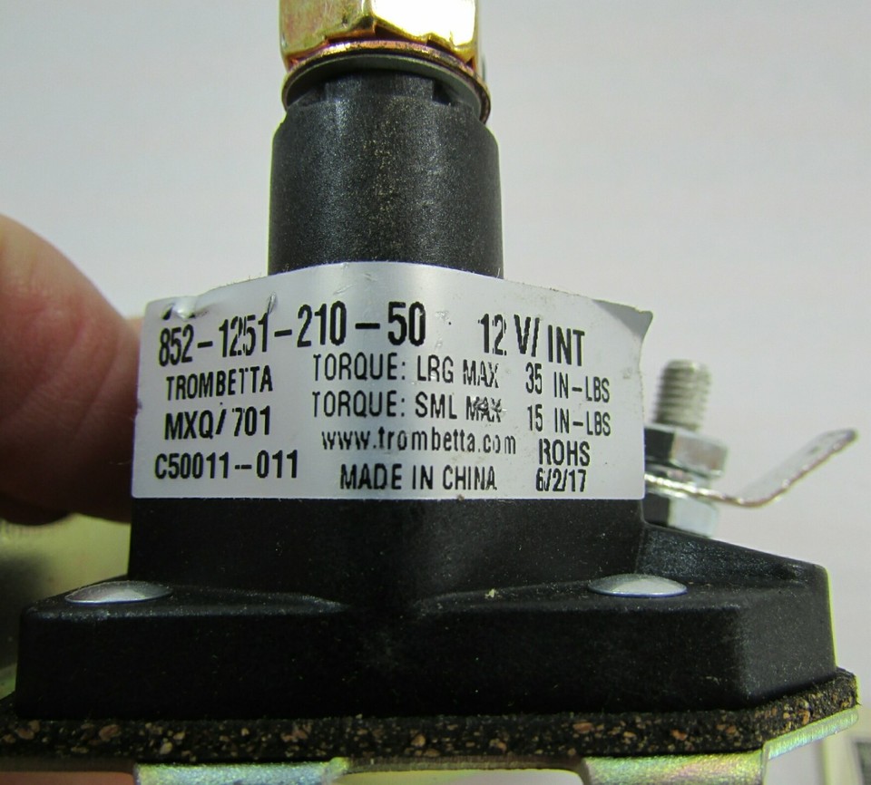 New Trombetta 12V/INT DC Starter Solenoid Contactor Mower Engine 852 ...
