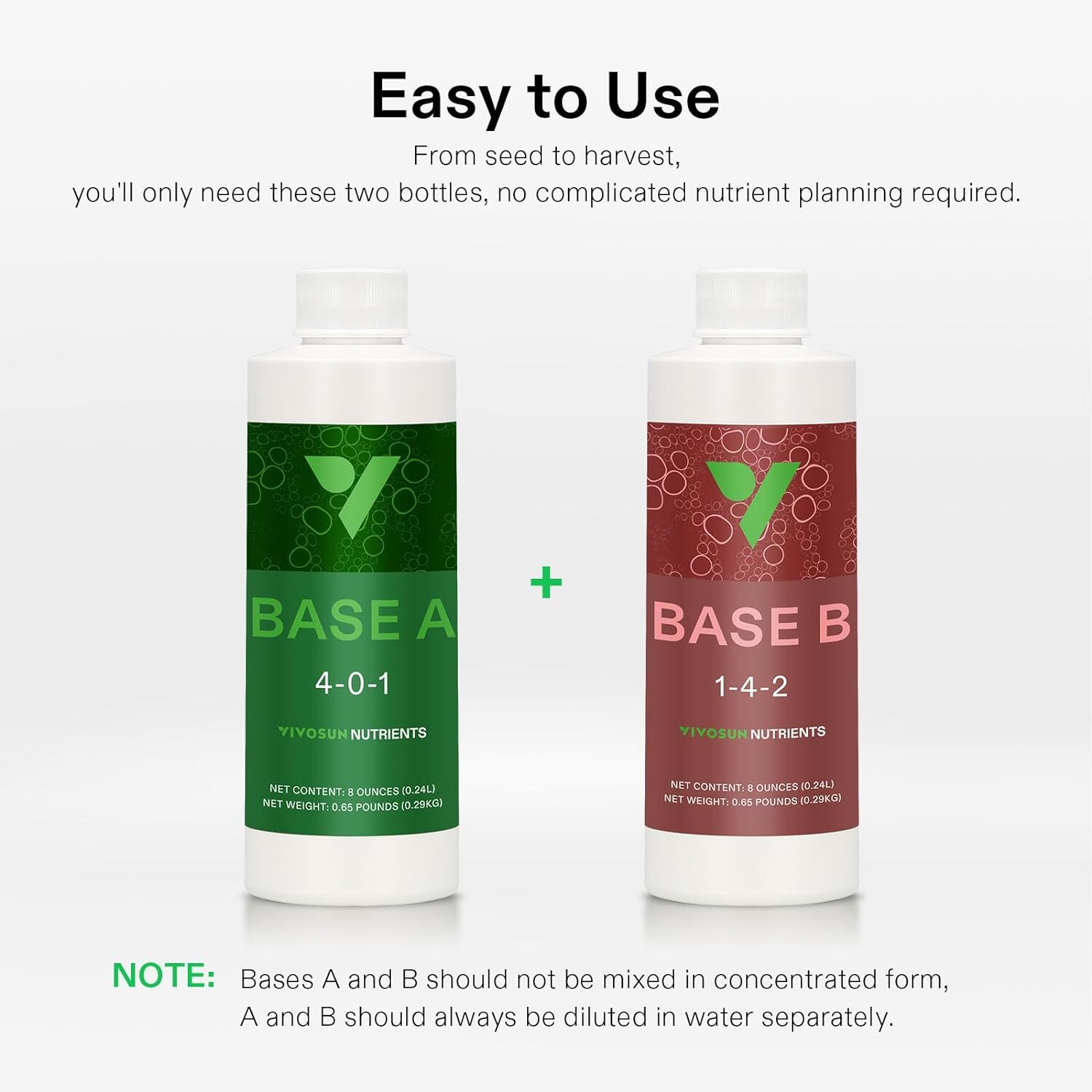 VIVOSUN Nutrients Base A(4-0-1) B(1-4-2) Bundle Fertilizer for Hydroponic Plant | eBay