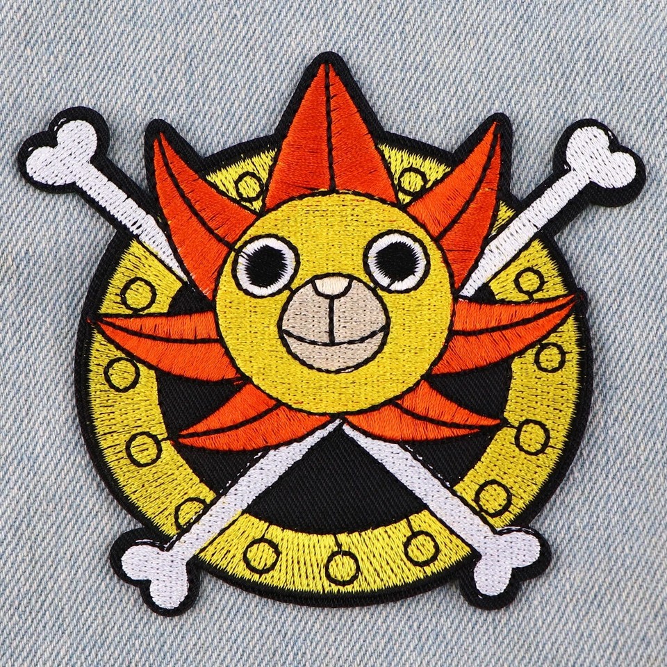 One Piece Anime Thousand Sunny Pirate Ship Logo Embroidered Iron On ...