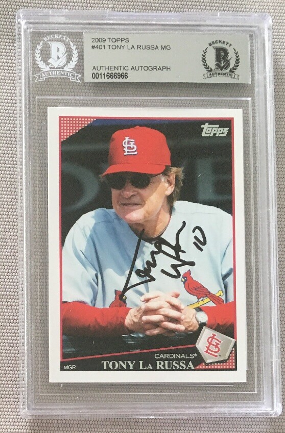 TONY LARUSSA SIGNED 2009 TOPPS AUTO BECKETT AUTHENTIC AUTOGRAPH ...