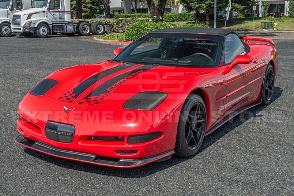 CARBON FIBER Front License Plate Trim Cover For 97-04 Corvette C5 ...