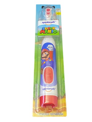 Kid’s Spinbrush Electric Battery Toothbrush, Soft -Mario Character- 1 ...