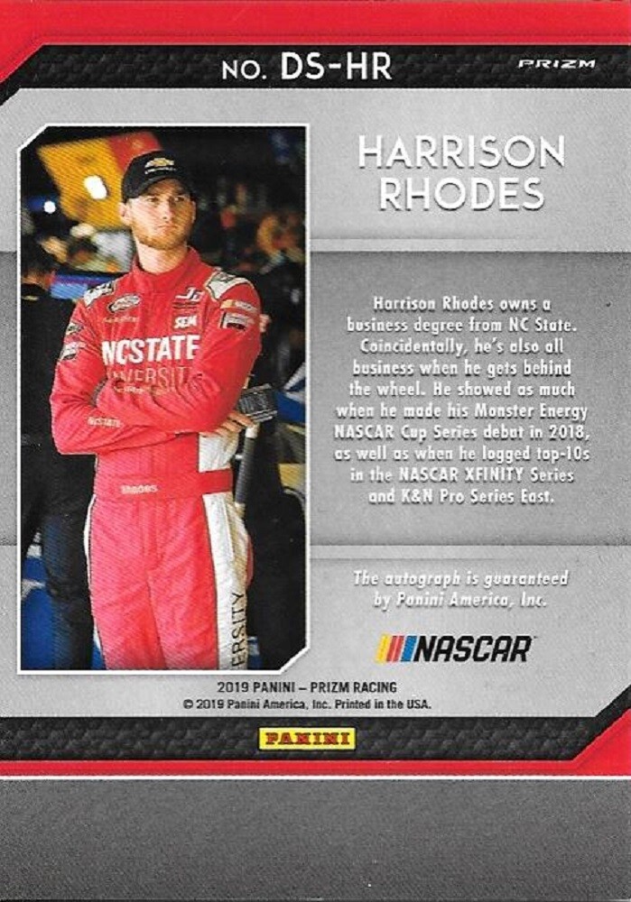 2019 PRIZM RACING HARRISON RHODES ~DRIVERS SIGNATURES~ (PRIZM VERSION ...