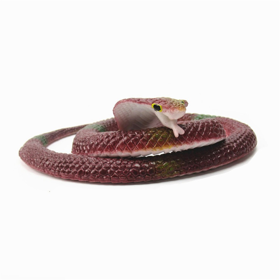 75cm Rubber Snake Fake Reptile Model Trick Prank Toy Funny Gift Garden ...