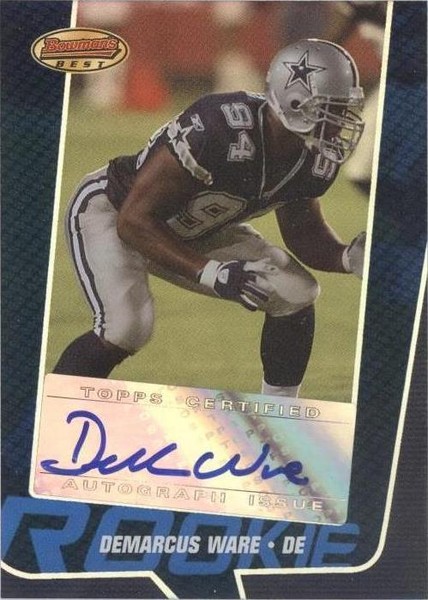 2005 Bowman's Best - Rookie Blue #166 DeMarcus Ware /299 (AU, RC) for ...