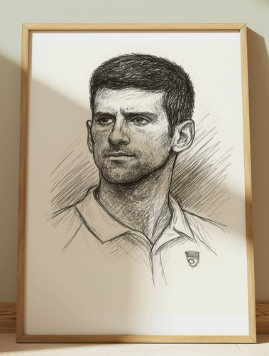 NOVAK DJOKOVIC DRAWING PRINT PORTRAIT SKETCH 8" x 10" NOVAK DJOKOVIC ...