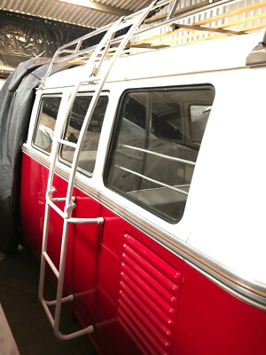 White powder coated Westfalia steel folding ladder for NLA VW roof rack ...