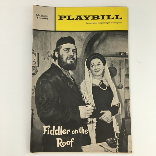 1968 Playbill Majestic Theatre 'Fiddler on the Roof' Harry Goz, Maria ...