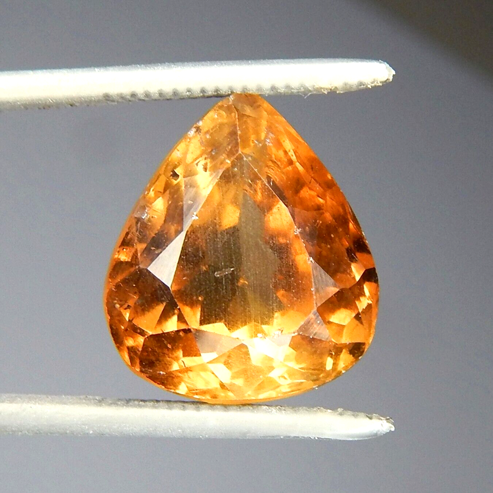 12.4ct Imperial Topaz Natural Mined Unheated Faceted Pear Needs Final ...