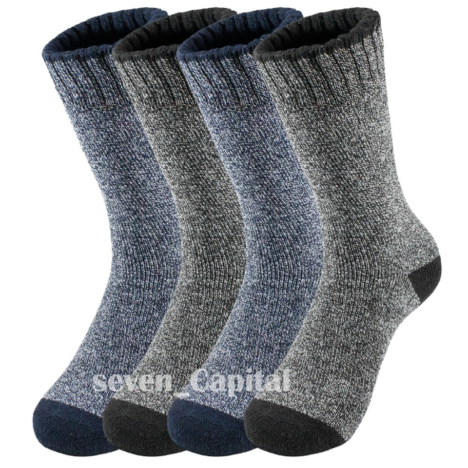 3-12 Pair Mens Winter Thermal Warm Heavy Duty Cotton Crew Work Boots ...