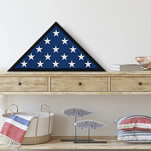 American US Flag Triangle Display Case Wall Mount Flag Holder for ...