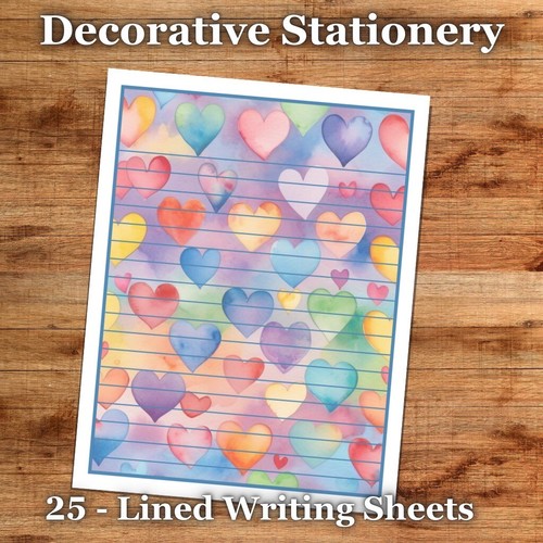 25 Sheets Decorative Paper Letter Writing Paper Color Stationery - Cute ...