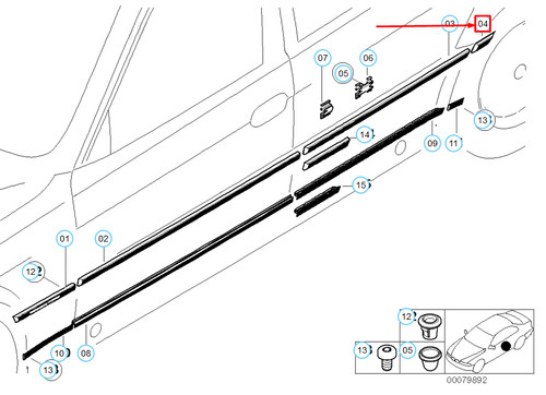 NEW BMW 7 E38 REAR LEFT FENDER MOLDING 51138208389 8208389 OEM | eBay