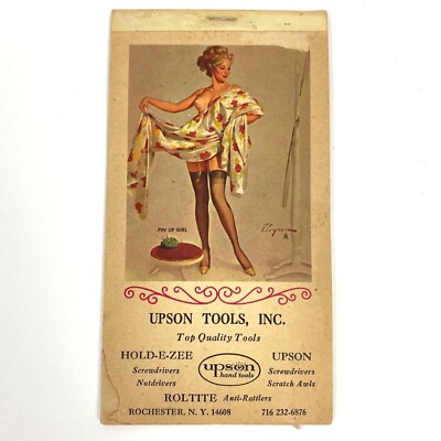 1968 Upson Tools Pin Up Girl Calendar Notepad Elvgren Art Rochester NY ...