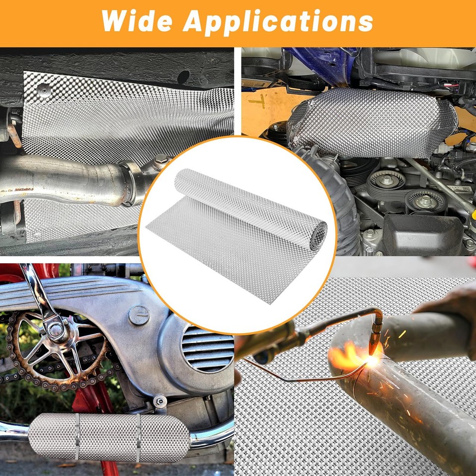 12x39 Inch Exhaust Heat Shield Automotive Aluminum Exhaust Heat Wrap | eBay