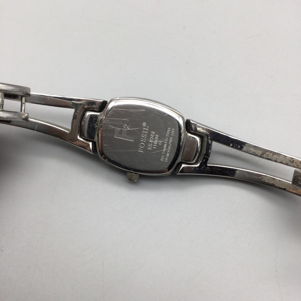 Fossil F2 Watch Women ES-9748 18mm Silver Tone Purple Ombre Dial New ...